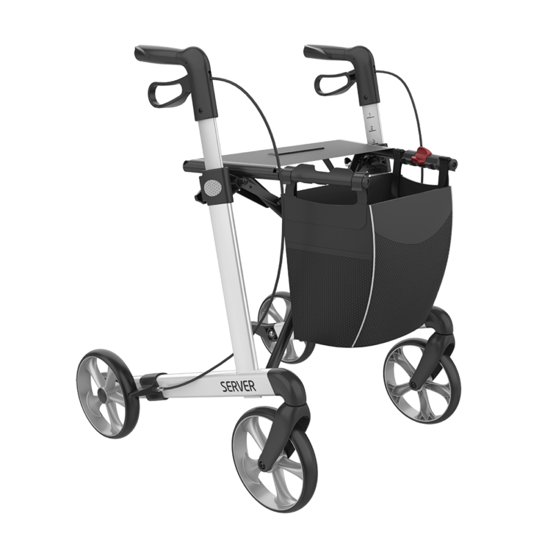 SERVER - Aluminium Lightweight Rollator, Large 62, White, TPE Wheels ...